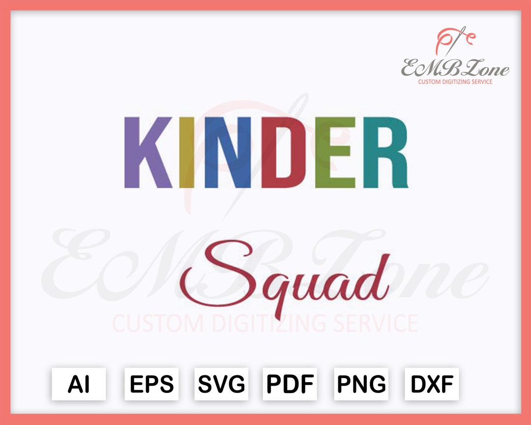 Kinder Squad Svg Cut File for Cricut Digital Image Clipart - Etsy