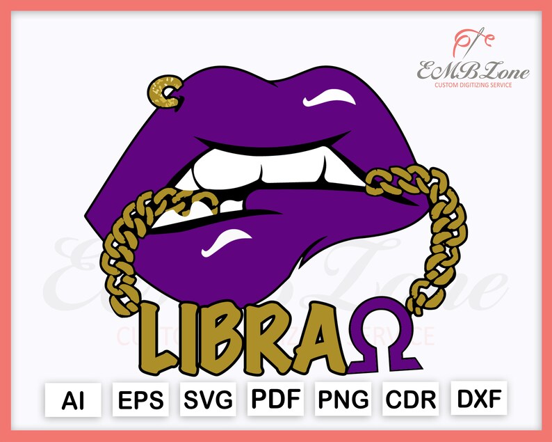 Libra svg cut file for cricut Gold chain svg biting lips svg | Etsy