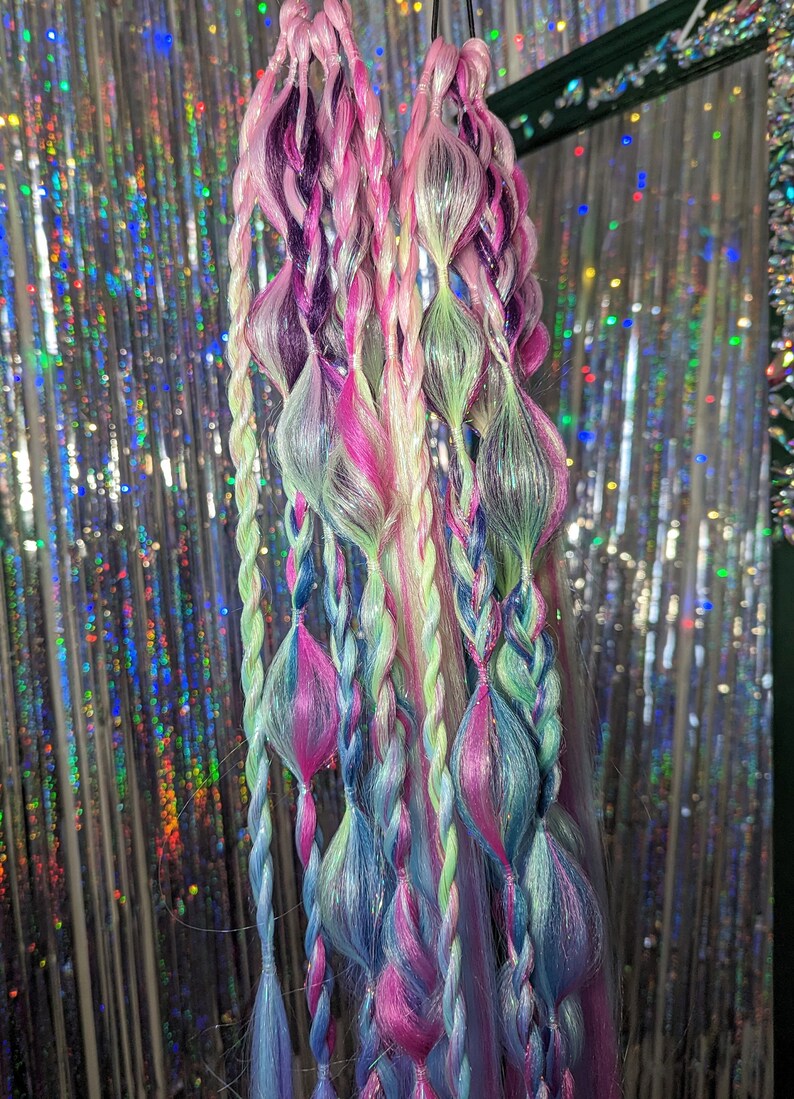 Ombre Rave Braids Easy Application Tinsel Rave Festival - Etsy