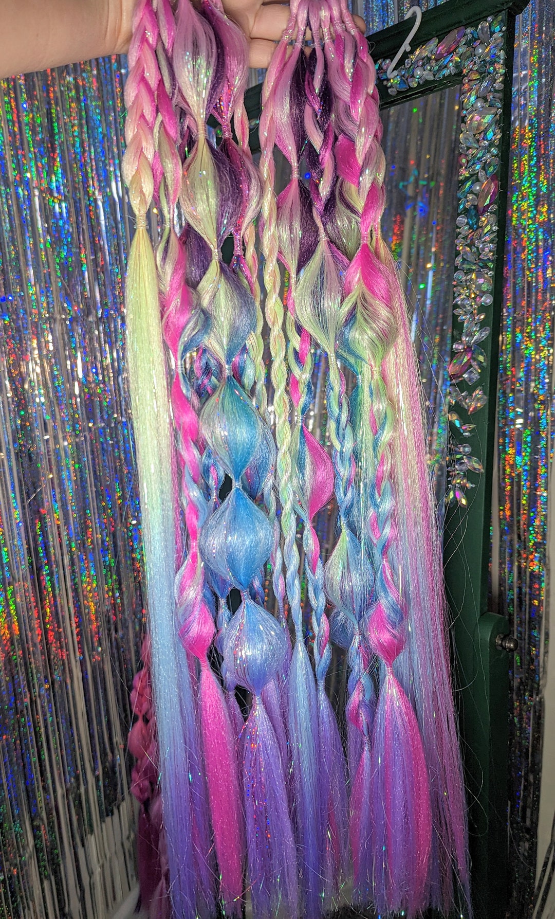 Ombre Rave Braids Easy Application Tinsel Rave Festival - Etsy