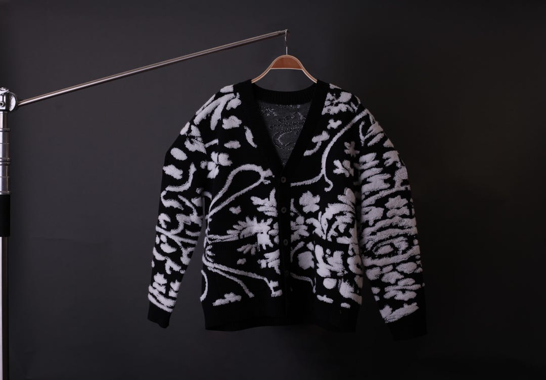 Persian Pattern Jacquard Knit Cardigan - Etsy