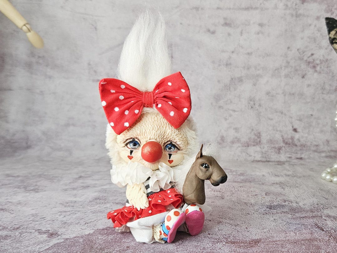 Fantasy Plush Owl the Clown, Half Plush Doll Owl. Fairy Creature ...