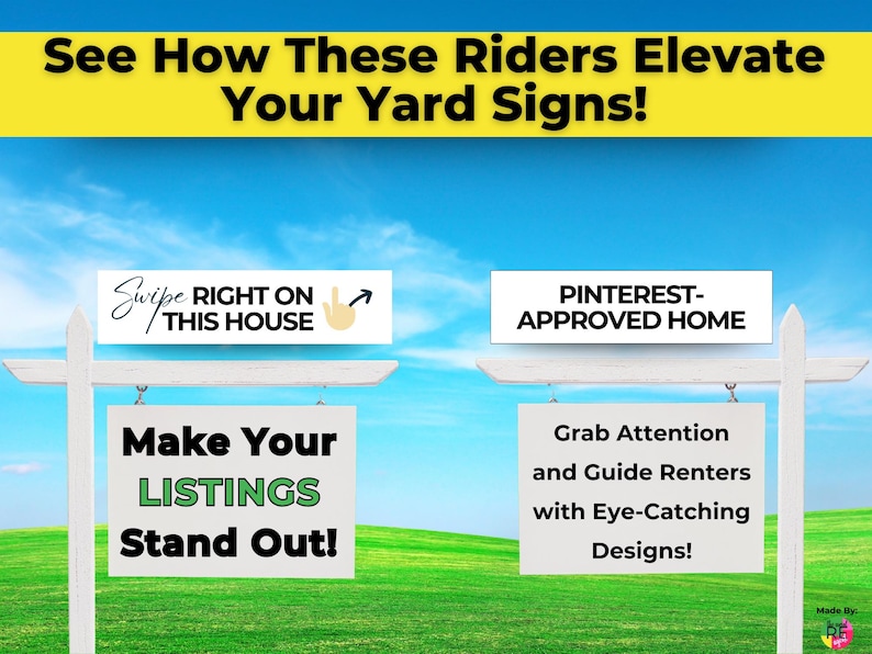 Editable Real Estate Sign Riders | Funny & Playful Canva Templates for ...