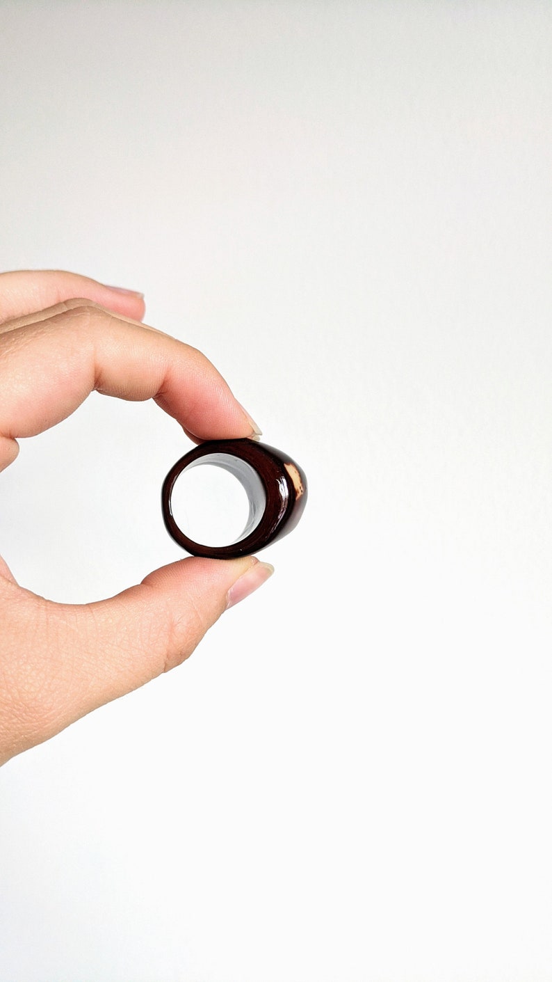 Elegant Brown Ring. Tagua Nut Cocktail Ring . Statement Brown - Etsy