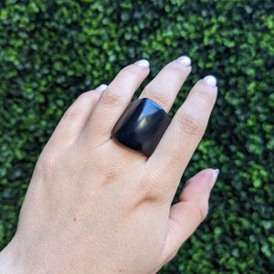 Matte Black Ring, Thick Band Ring, Simple Plain Black Ring for Men or ...