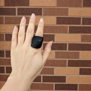 Matte Black Ring, Thick Band Ring, Simple Plain Black Ring for Men or ...