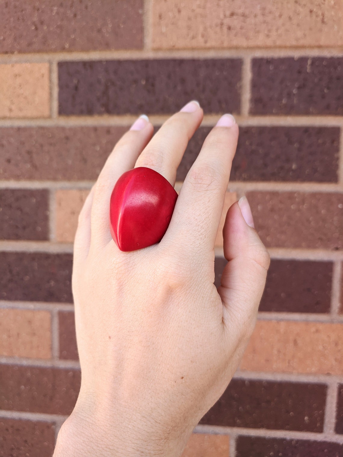 Bold Red Ring. Artisan Handcrafted Tagua Nut Jewelry. Vegetal - Etsy