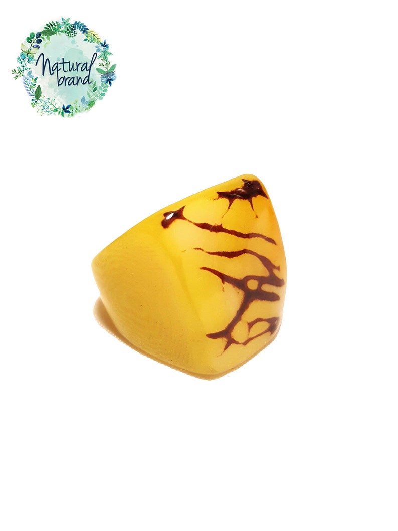 Canary yellow ring. Raw handmade ring made of Tagua Nut. | Etsy