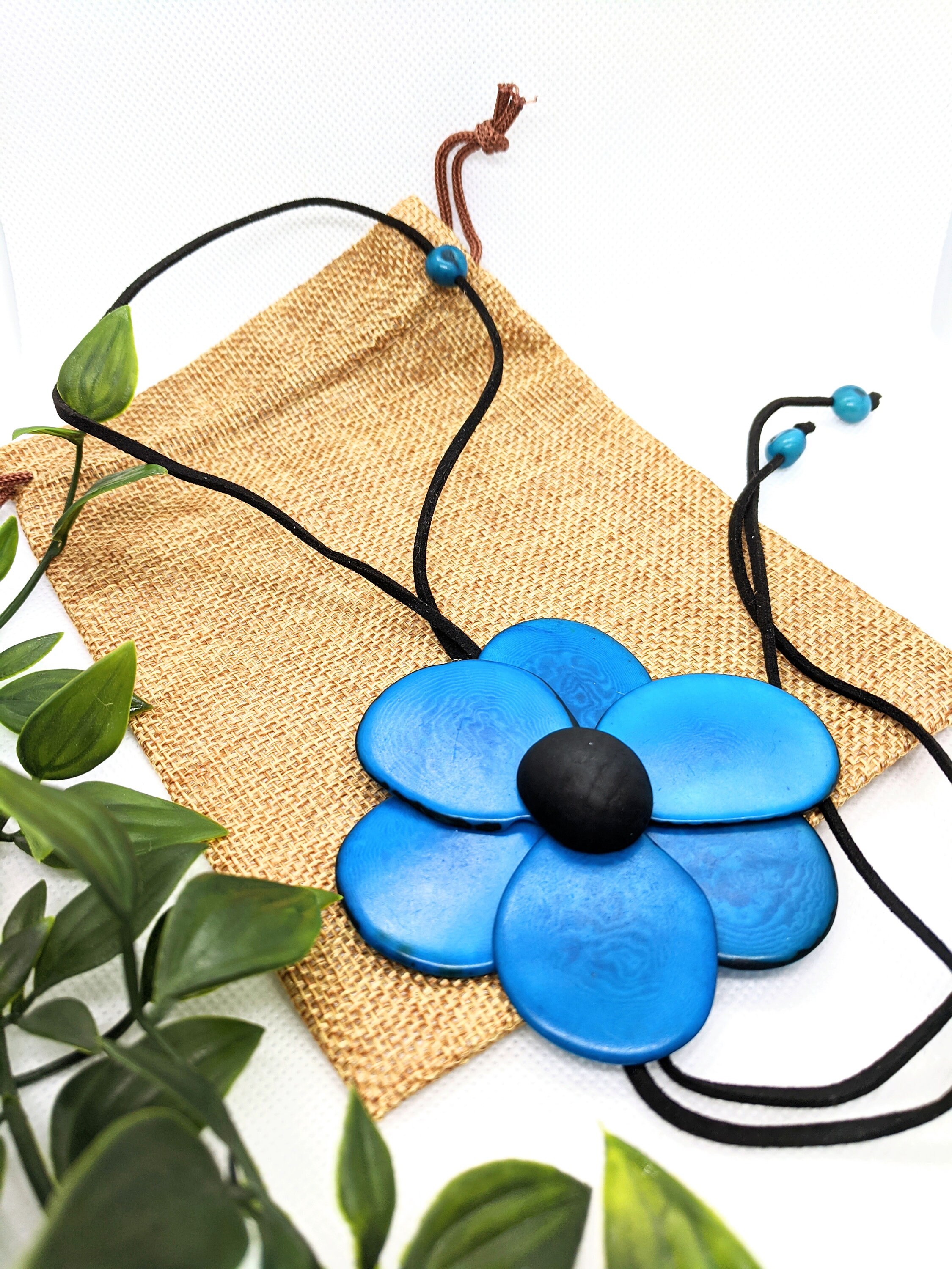 Long Flower Pendant Necklace Artisan Made Handmade Using - Etsy