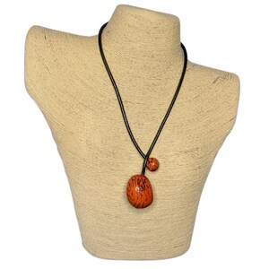 Elegant Pendant Statement Necklace. Vegetable Ivory Jewelry. Leather ...