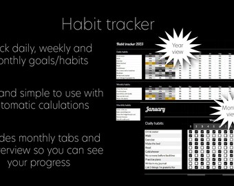 Google Sheets Habit Tracker Template Daily Weekly Monthly - Etsy