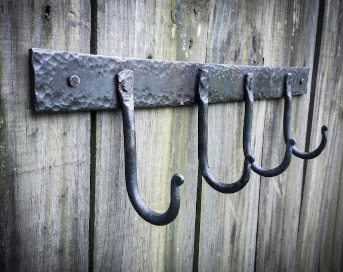Forged Coat Rack Iron Hooks Traditional Forging Methods by the Bearded ...