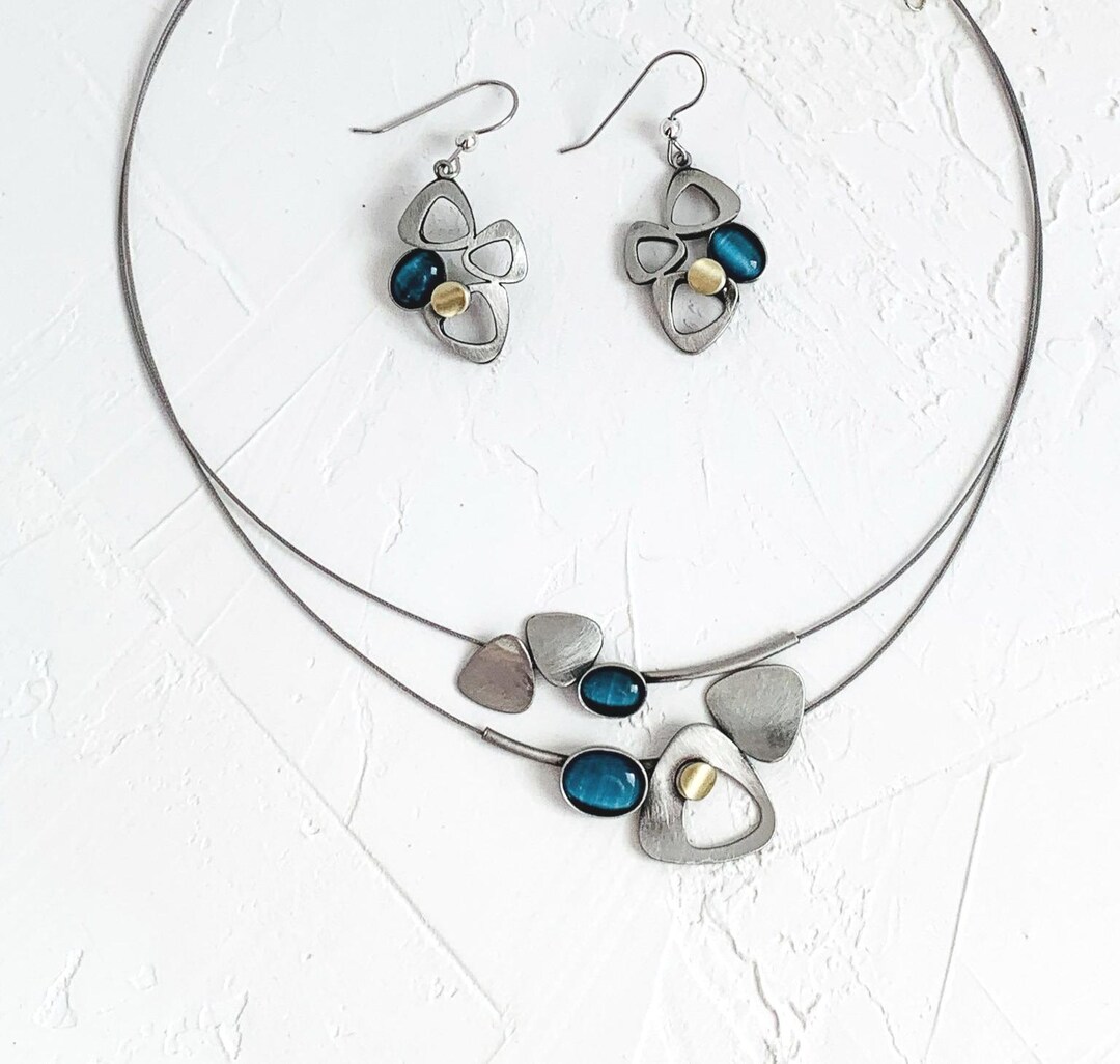 Silver Layered Necklace Set, Christophe Poly Wire Necklace Set (JY ...