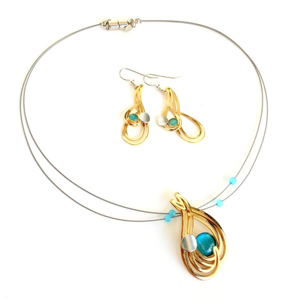 Christophe Poly Wire Necklace Sets (FY) With Earrings - Etsy