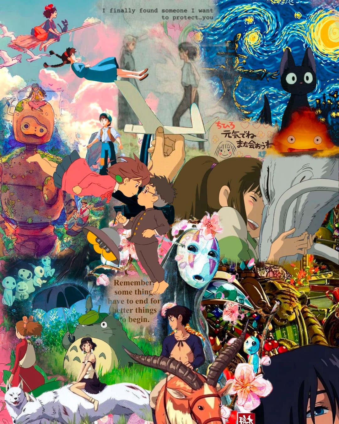Studio Ghibli 8x10 Art Print | Anime Art | Collage Art | Anime Decor - Etsy