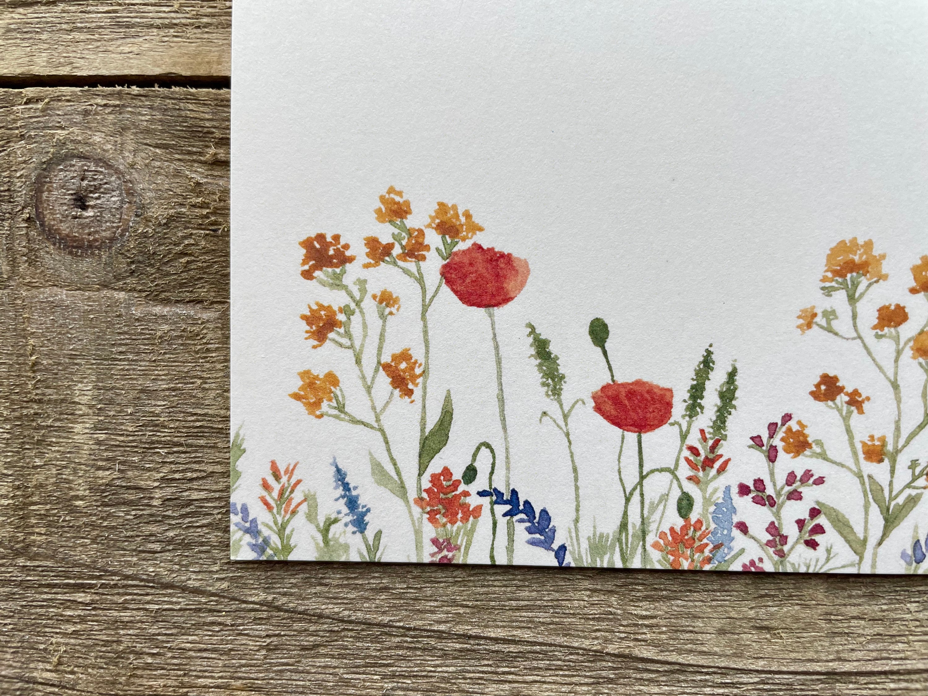 Watercolor Wildflower Notecards | Floral Stationery | Set of 4 | Hand ...