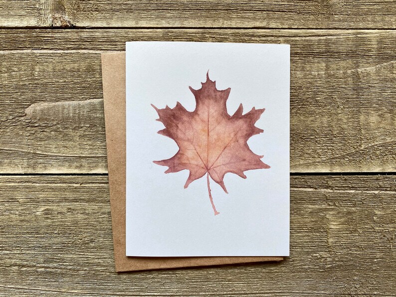 Watercolor Fall Leaves Notecards Set of 4 Hand Painted | Etsy