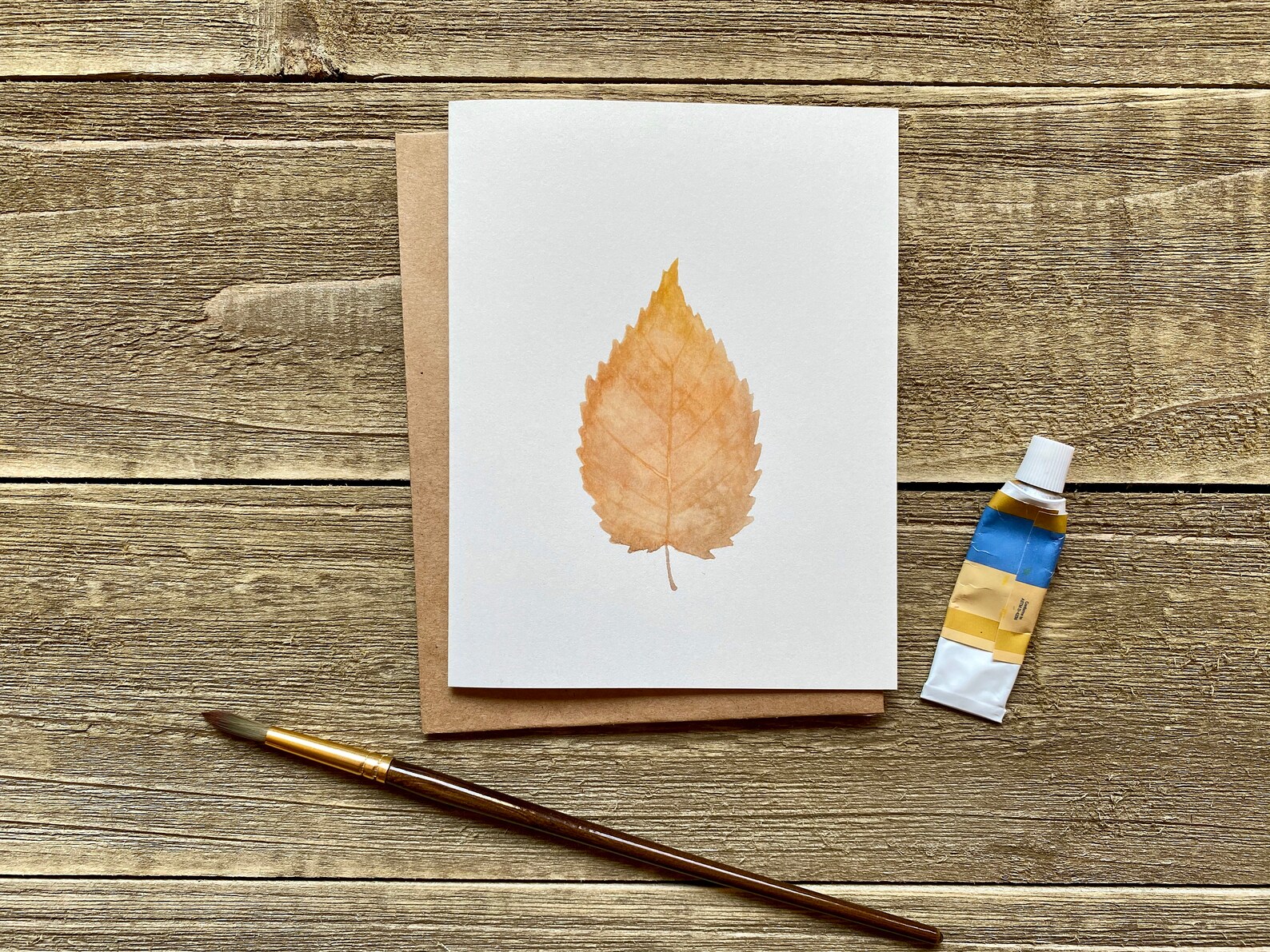 Watercolor Fall Leaves Notecards Set of 4 Hand Painted - Etsy