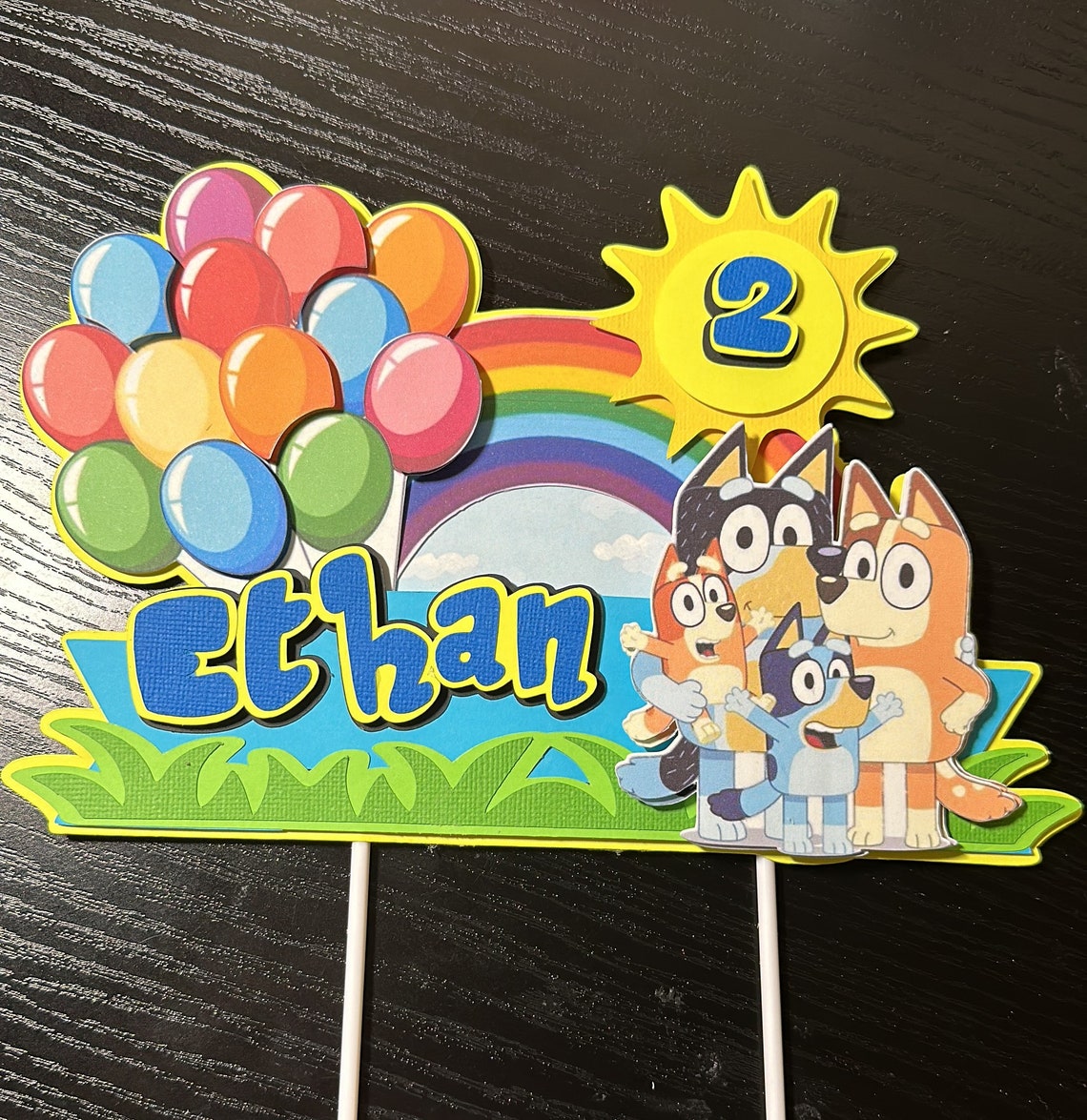 Bluey Cake Topper, Bluey Cake Topper Boy, Bluey Birthday, Personalized ...