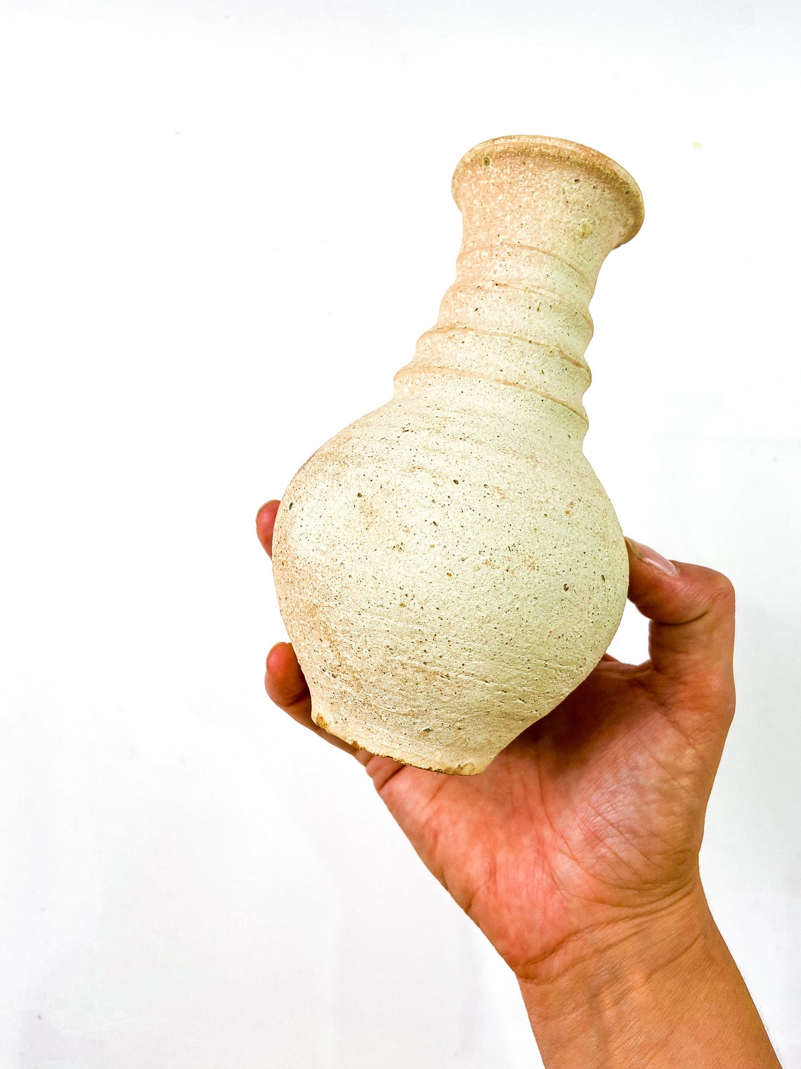 Sandstone Coloured Pottery Vase Long Neck Vase Handmade - Etsy
