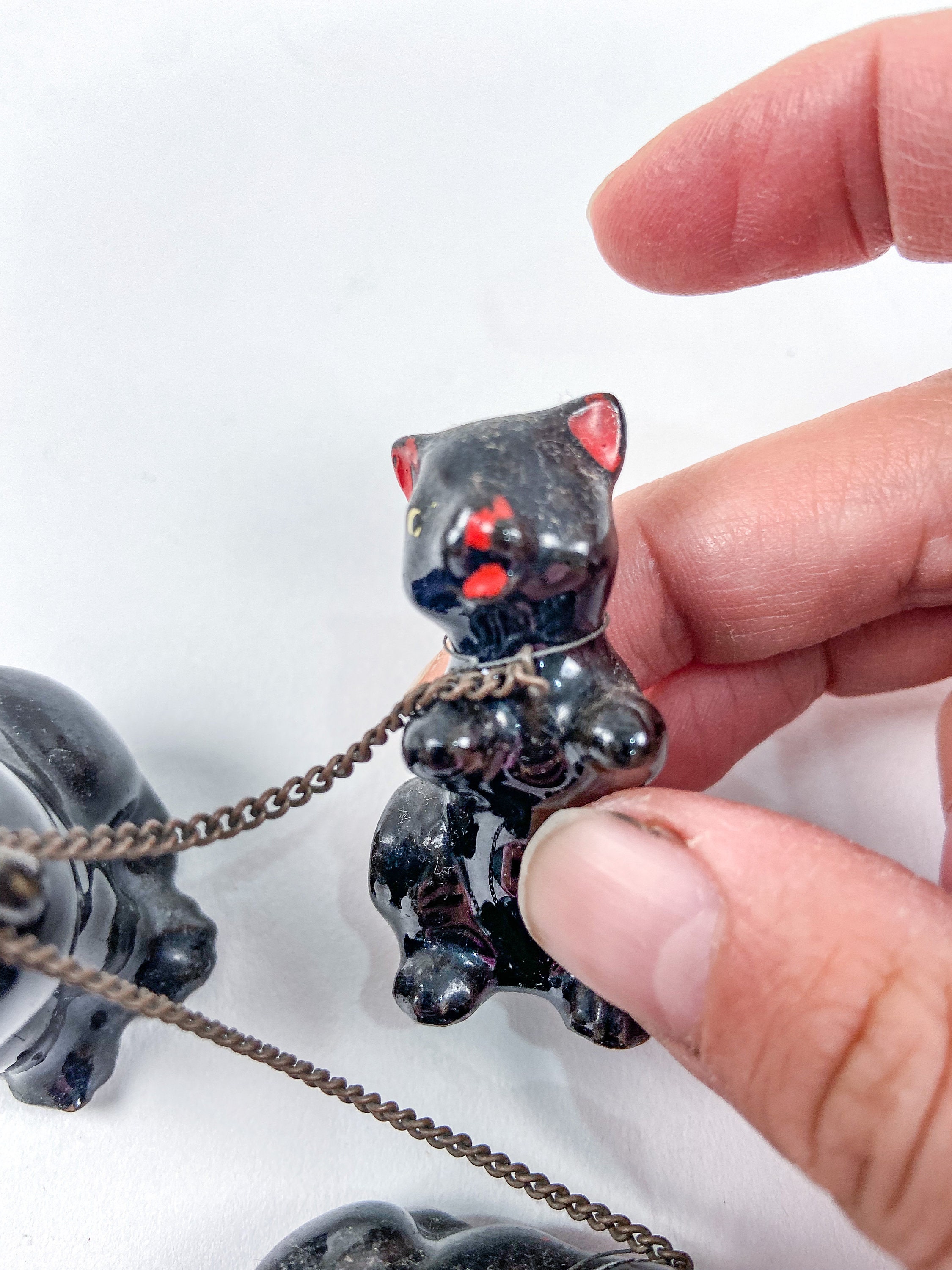 Vintage Chained Cat Statue Cat and Two Kittens Figurine - Etsy Australia