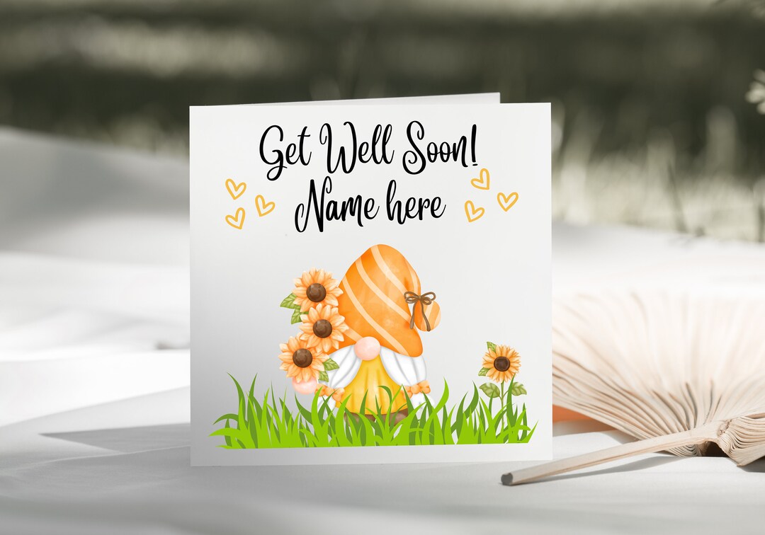 Personalised Gnome Get Well Soon Card - Etsy