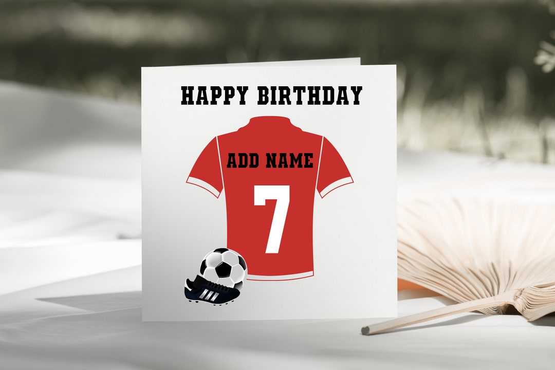 Personalised Football Happy Birthday Card - Birthday Card for Football ...