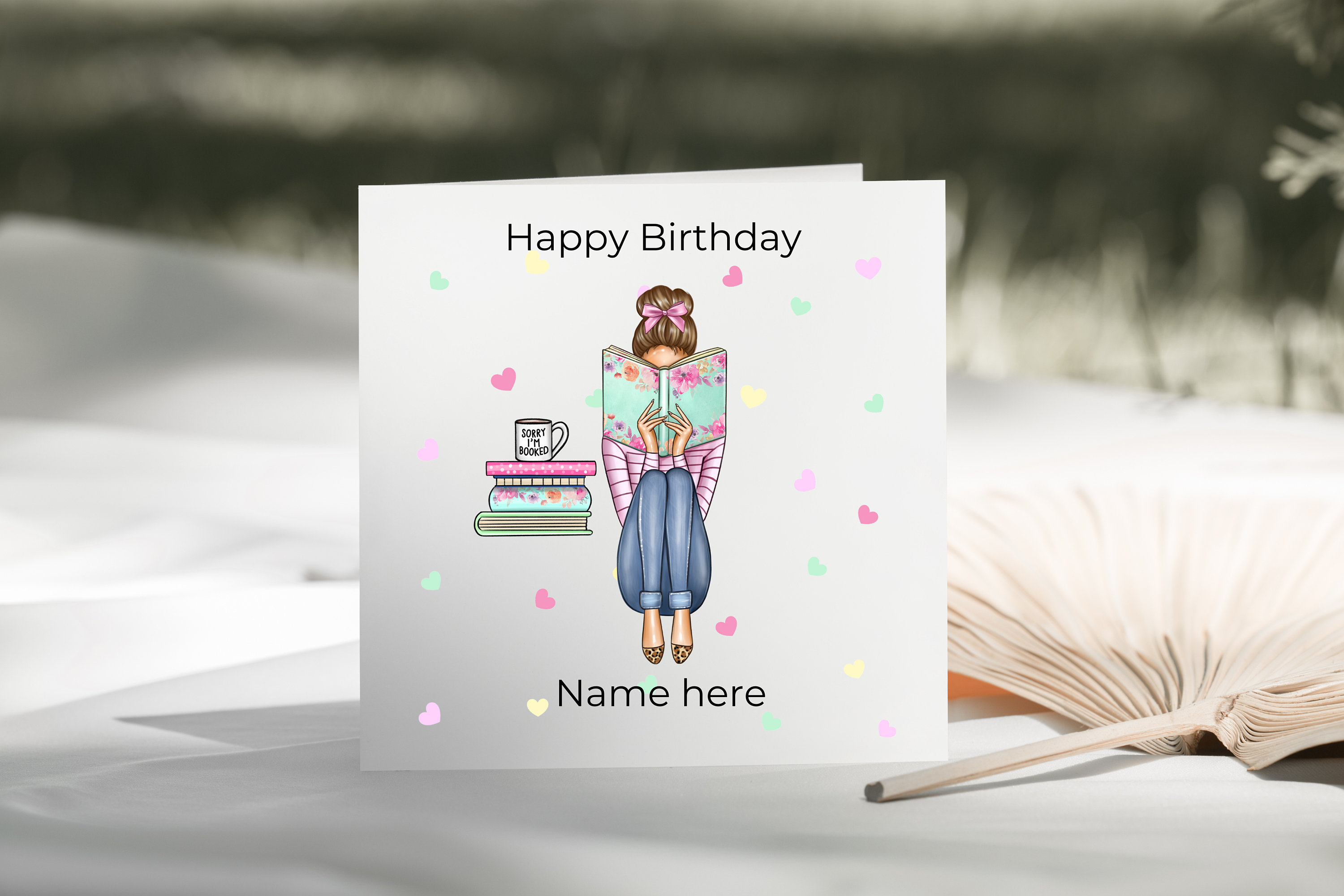 Personalised Birthday Card for Book Lovers - Bookworm Birthday Card for ...
