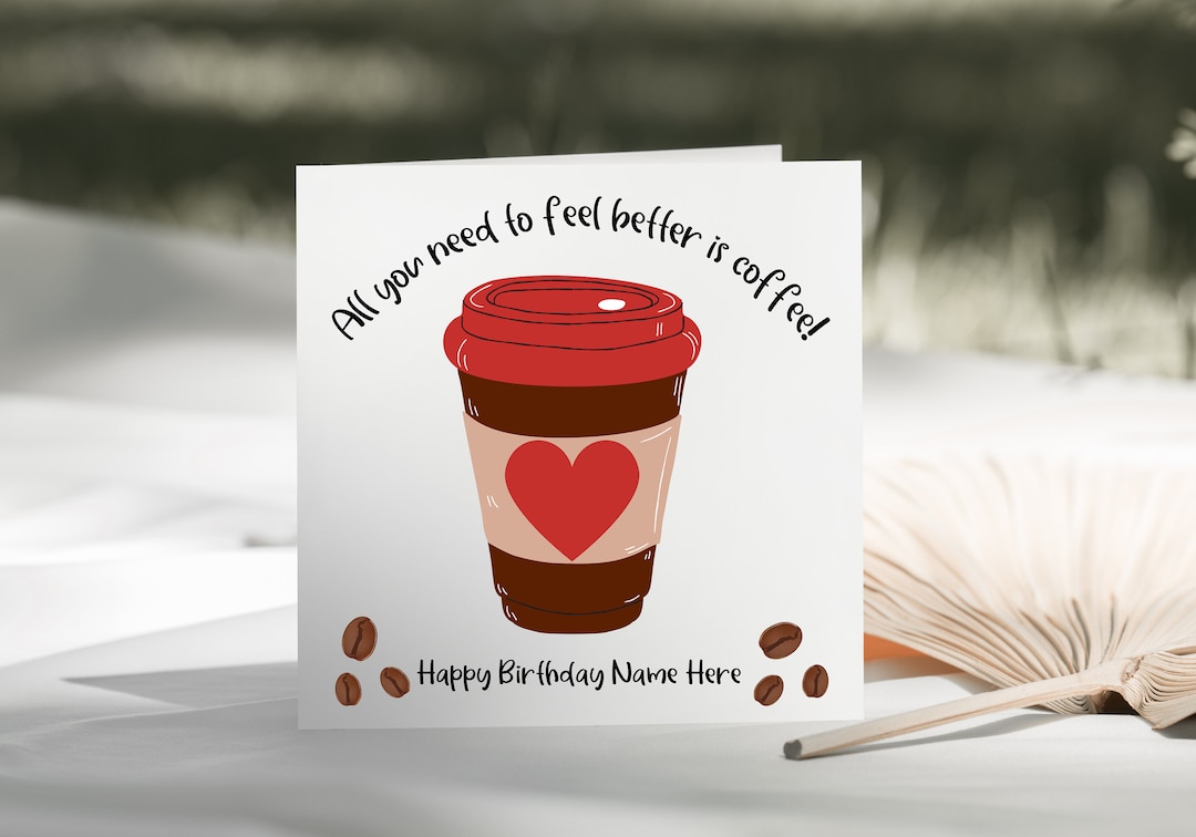 Personalised Coffee Birthday Card - Birthday Card for Coffee Lovers - Etsy