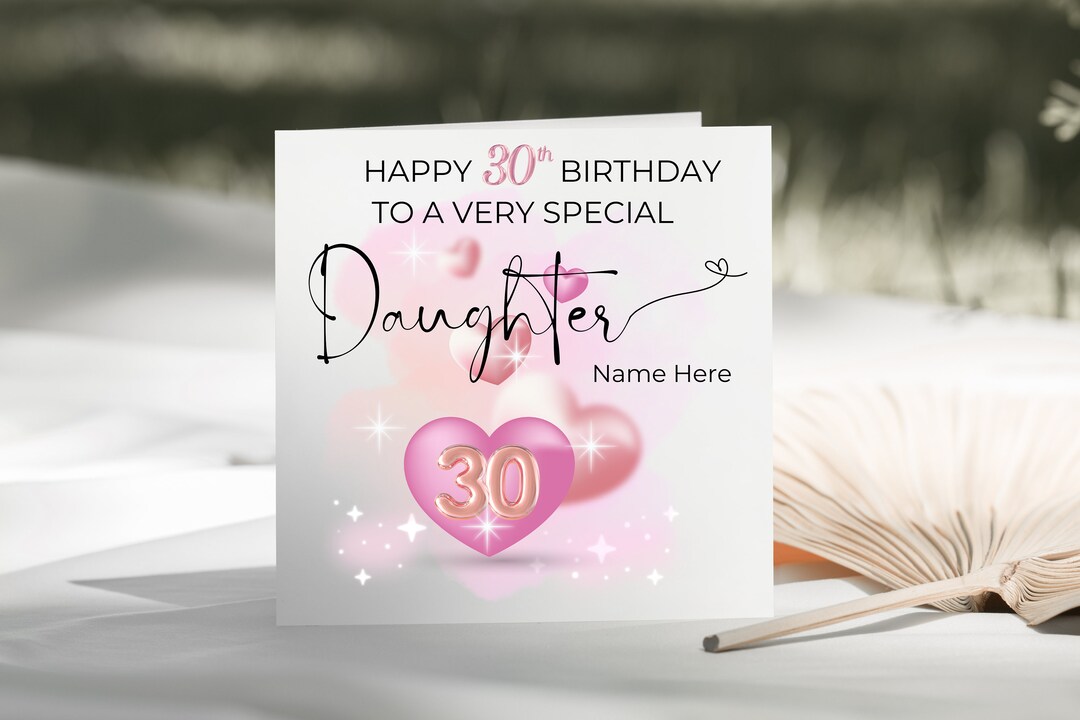 Personalised Happy 30th Birthday Card - Birthday Card for Daughter - 30th Birthday Card - Etsy