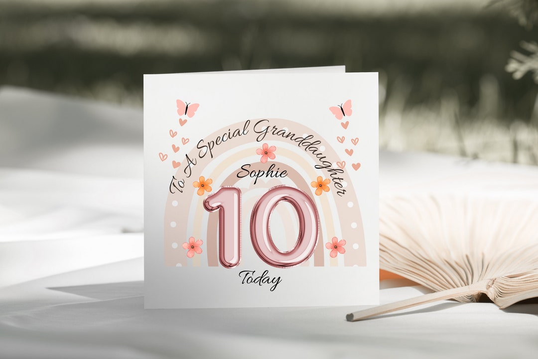 10th Birthday Card for Daughter/granddaughter/niece/goddaughter/friend - Happy 10th Birthday ...