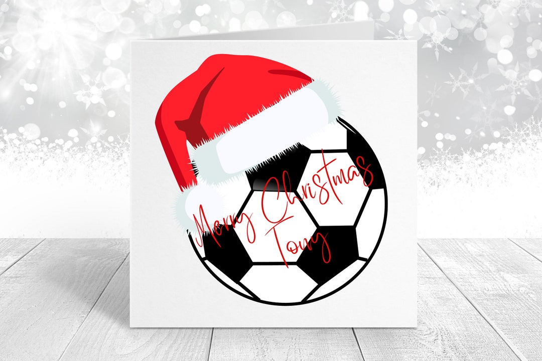 Personalised Christmas Football Card - Merry Christmas Football Card ...