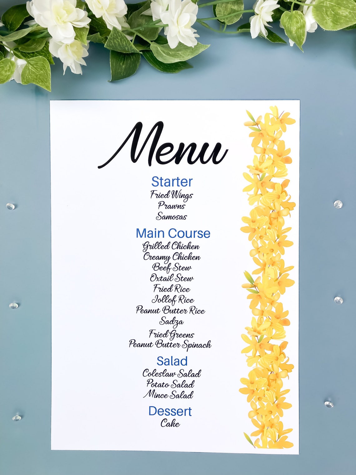 Wedding Menu Sign Available in A4 & A3 - Etsy