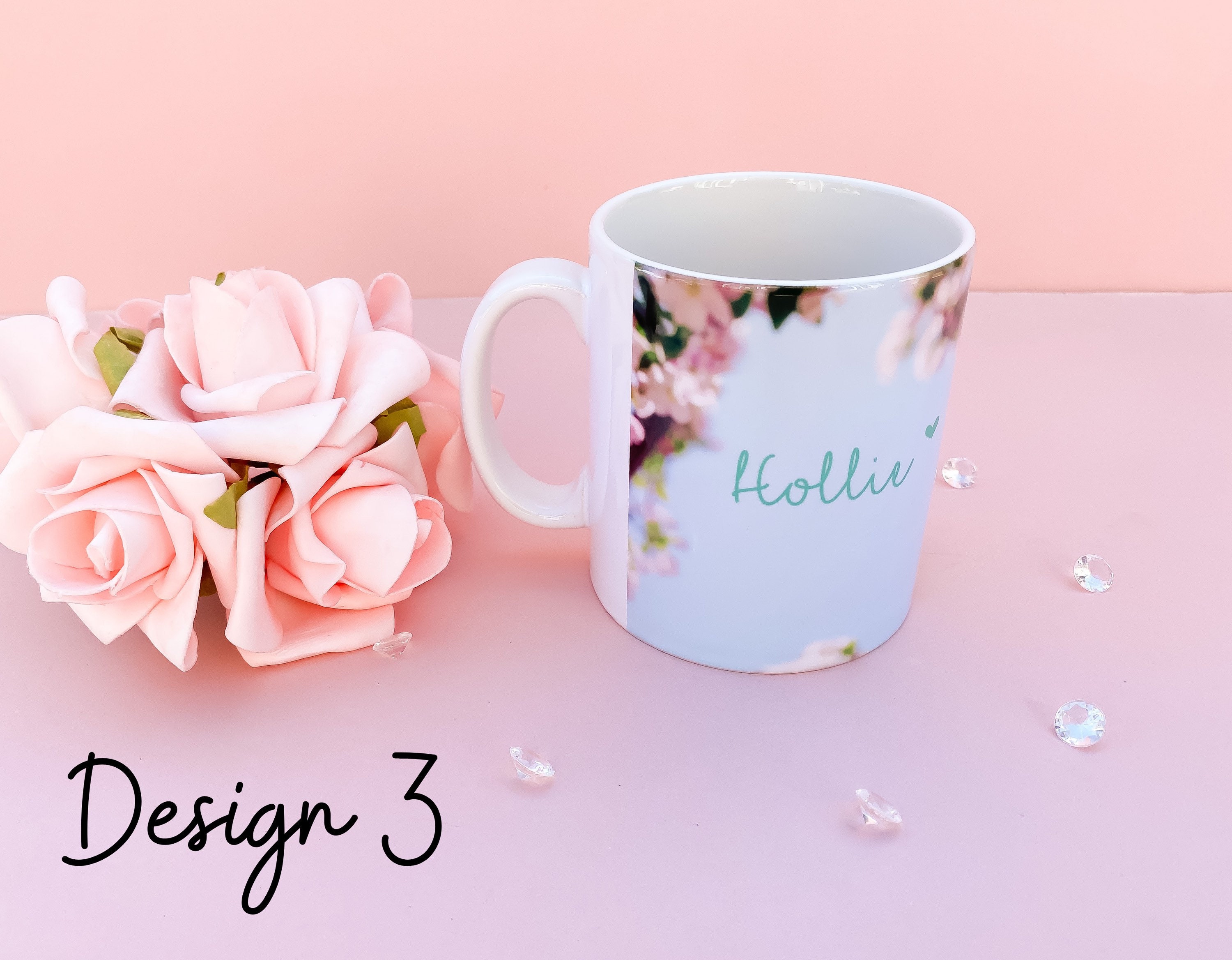 Tazas de flores personalizadas Tazas con nombre de flores - Etsy España