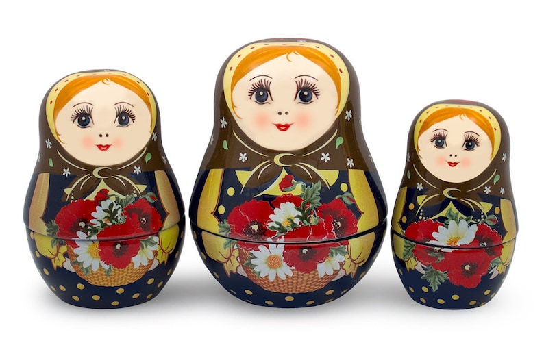 Cottage Charm Matryoshka Ceramic Nesting Measuring Cups, Hand Painted ...