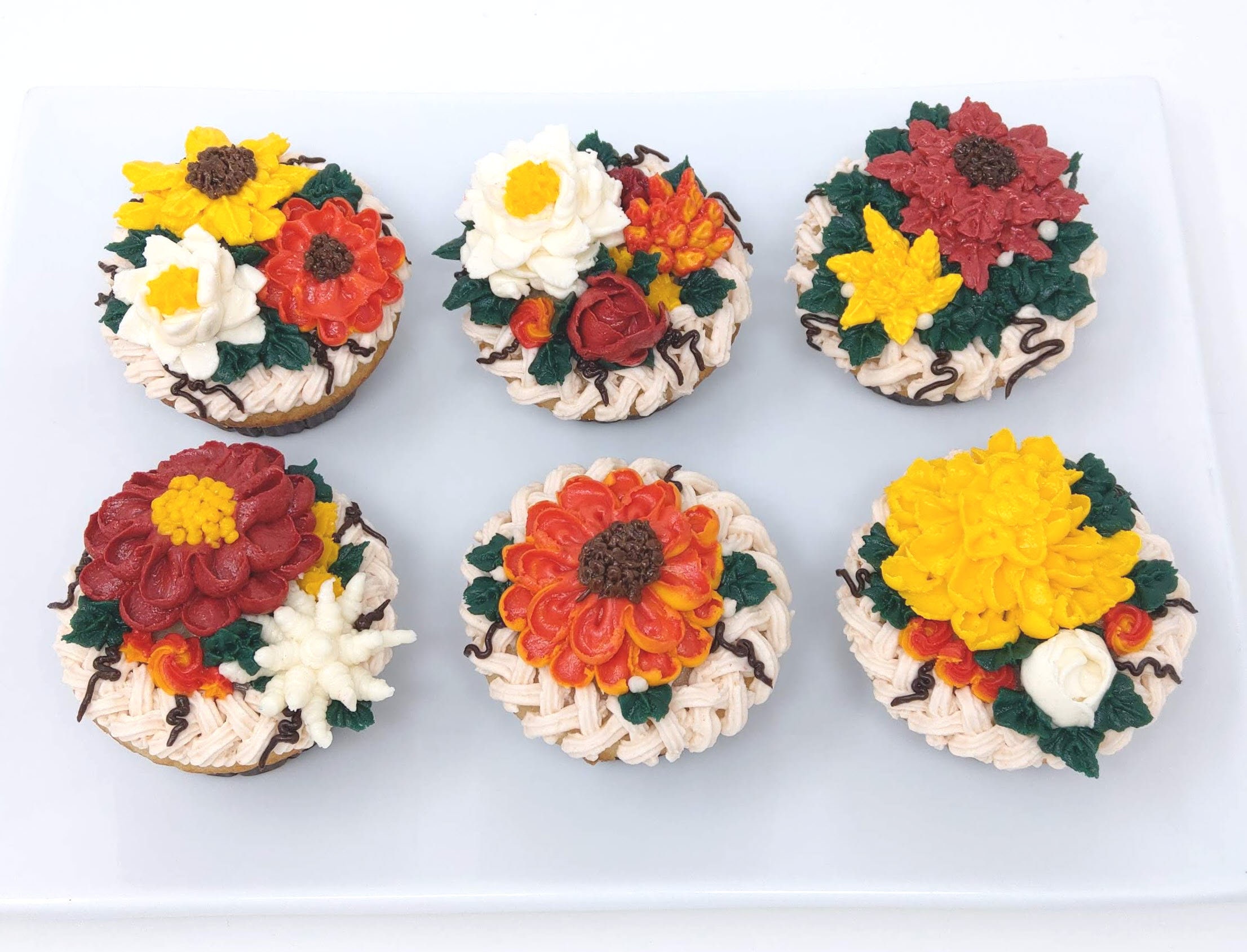 Autumn Flower Cupcakes