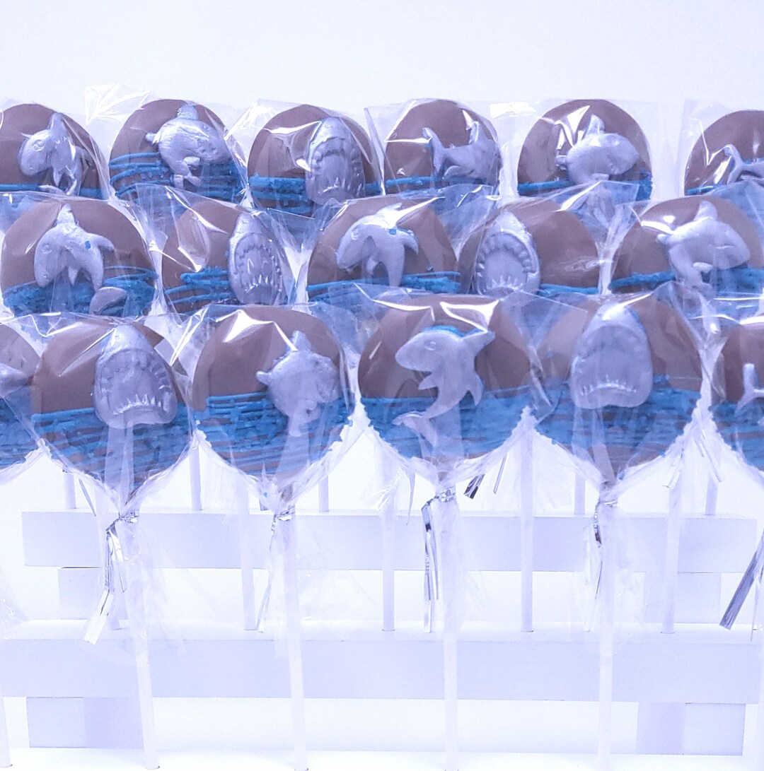 12 Shark Designer Cake Pops (flat/round) - Etsy
