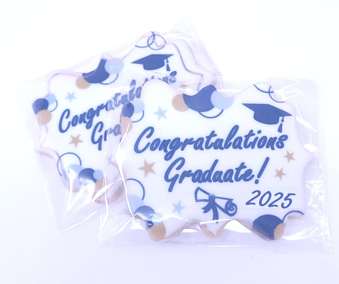 12 Graduation Royal Iced Sugar Cookies - Etsy