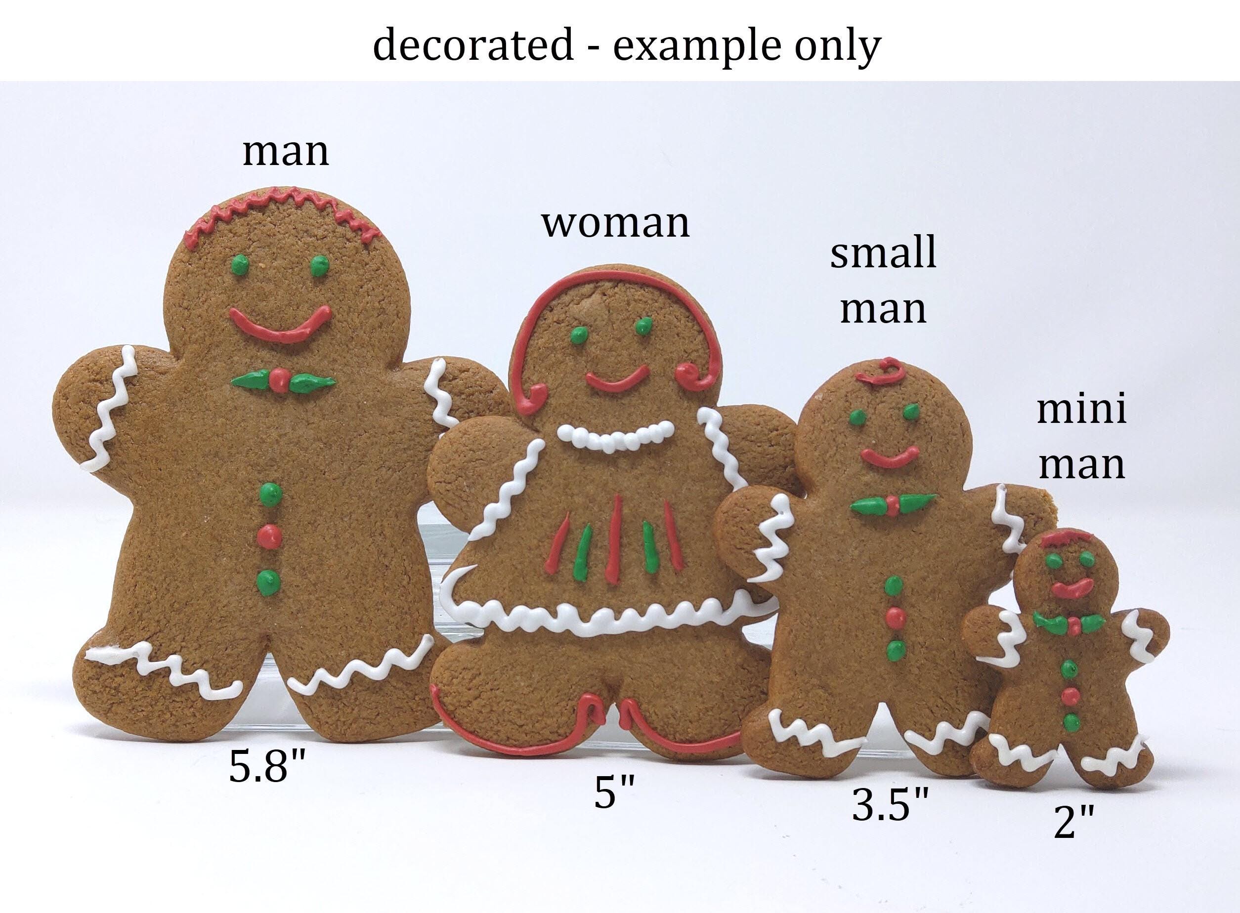 UNDECORATED Gingerbread Man & Gingerbread Woman Cookies - 1 Dozen - Etsy
