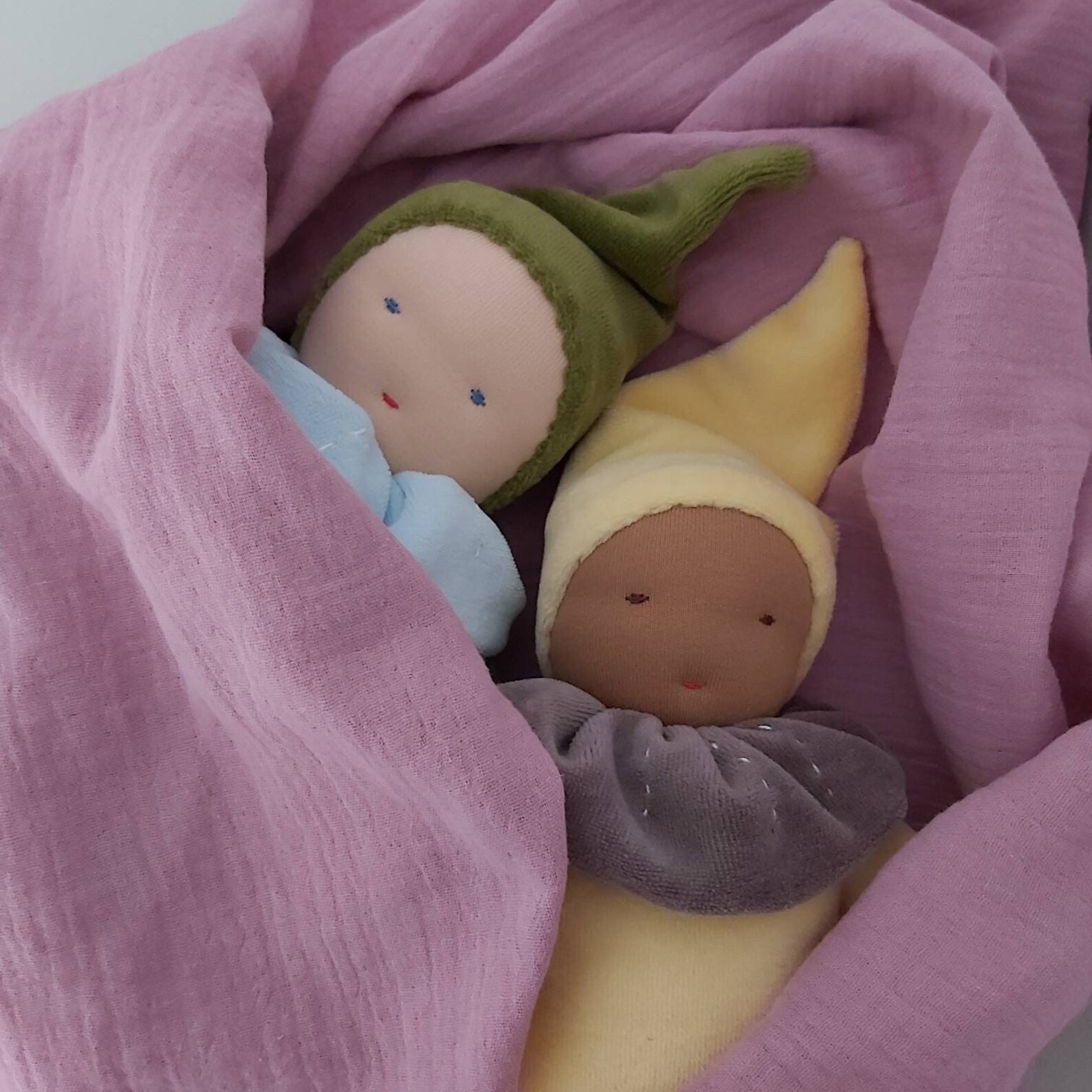 Green Soft Waldorf Doll | 9" (23 Cm) Handmade Doll | Steiner Doll ...