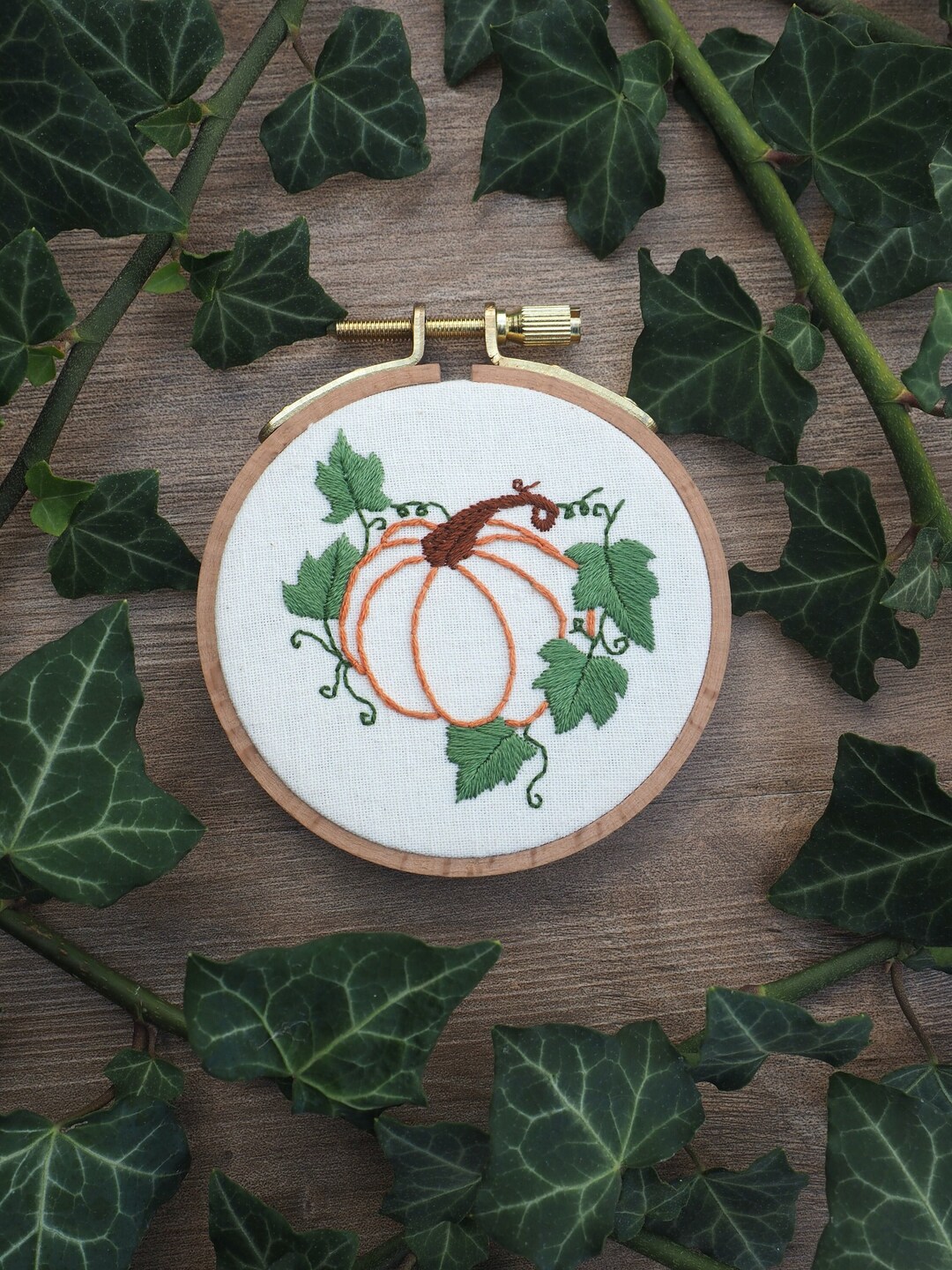 Mini Drum Acorn Embroidery Wall Decoration Forest Autumn - Etsy