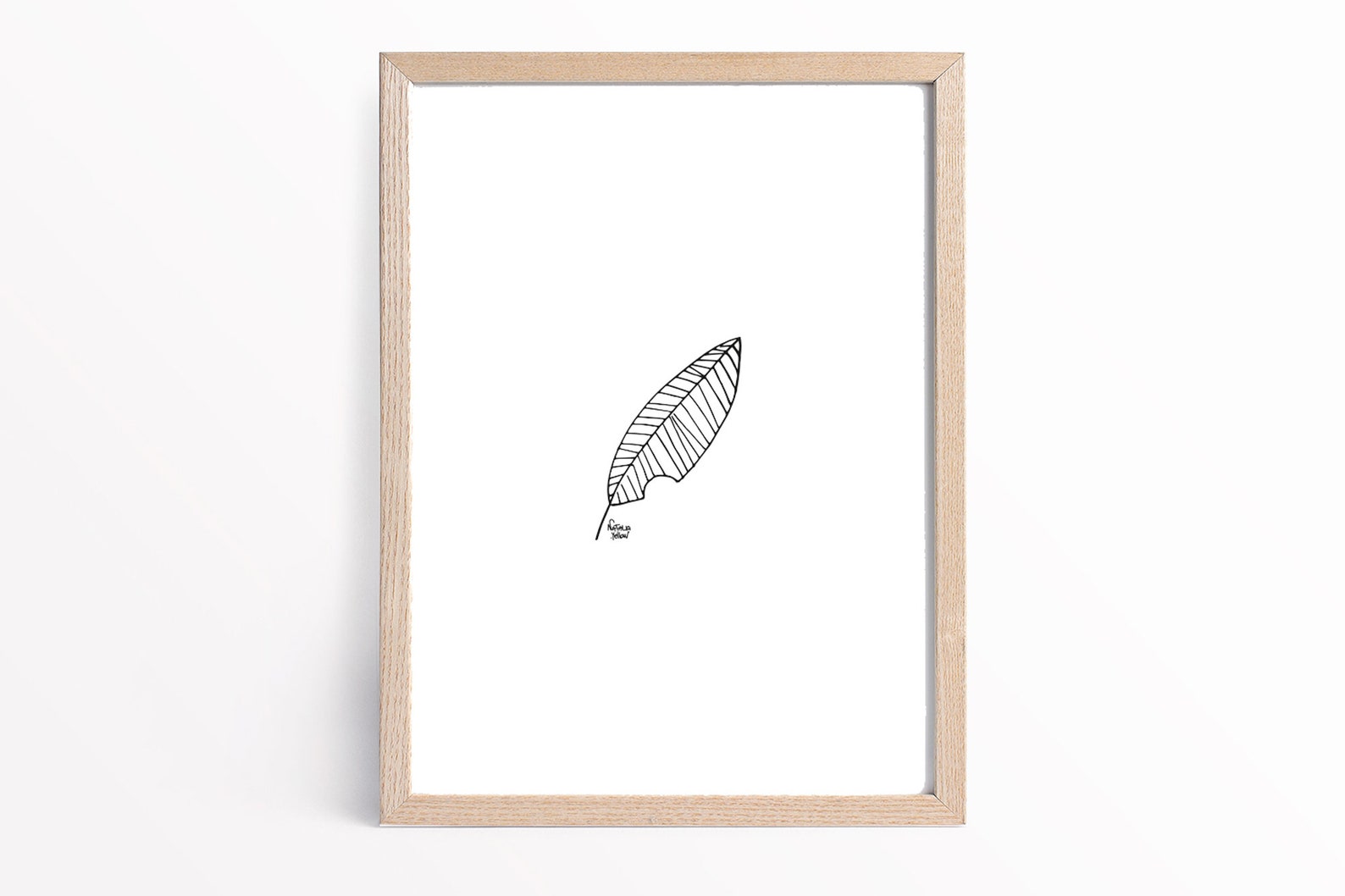 Leaf One Line Printable Autumn Decor Fall Wall Art Digital Wall Print ...