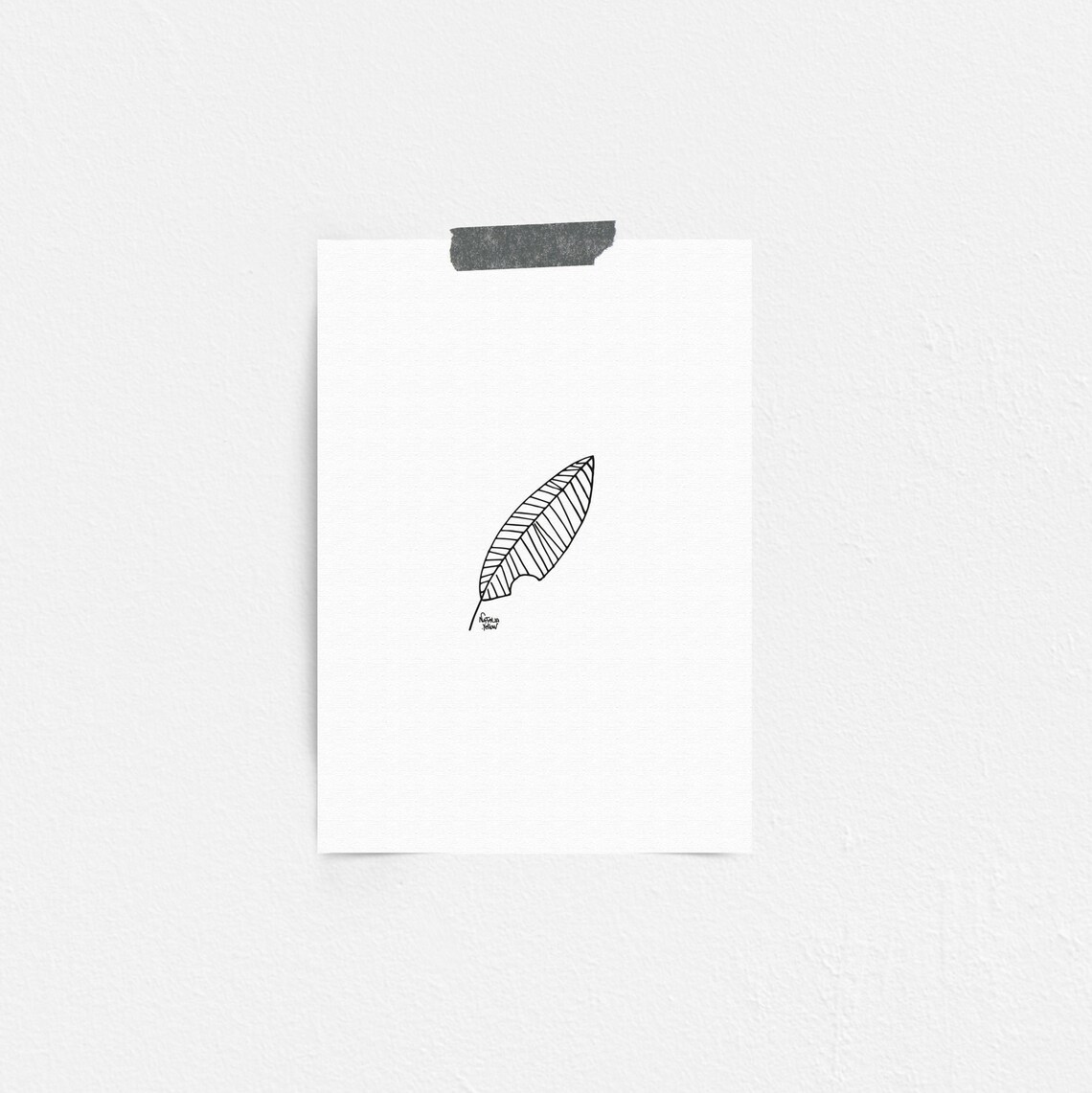 Leaf One Line Printable Autumn Decor Fall Wall Art Digital Wall Print ...