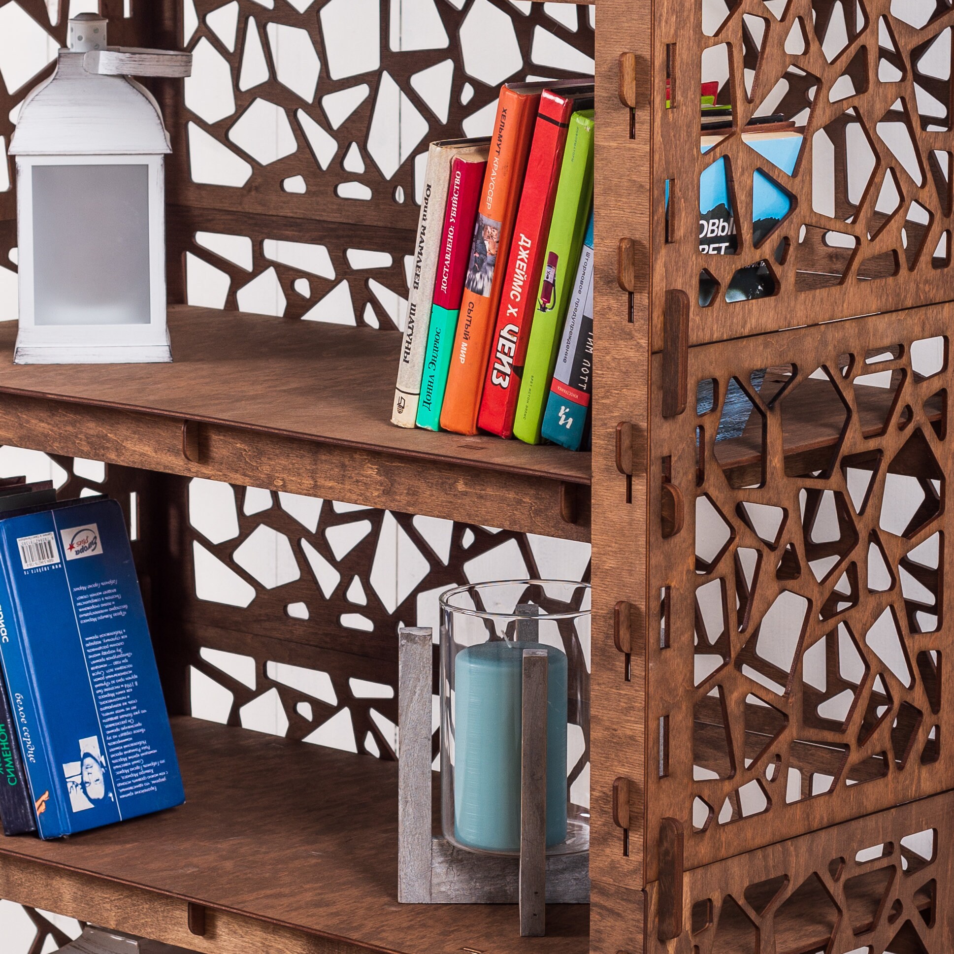 Wooden Bookshelf Bookcase Unique Bookshelf Records Shelf - Etsy