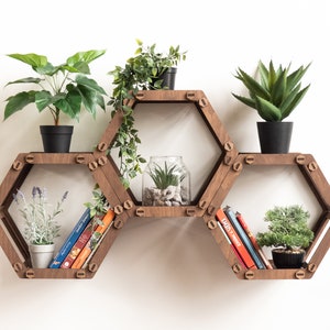 Hexagon Shelves Honeycomb Plant Shelf Wall Shelf 5pcs SET - Etsy