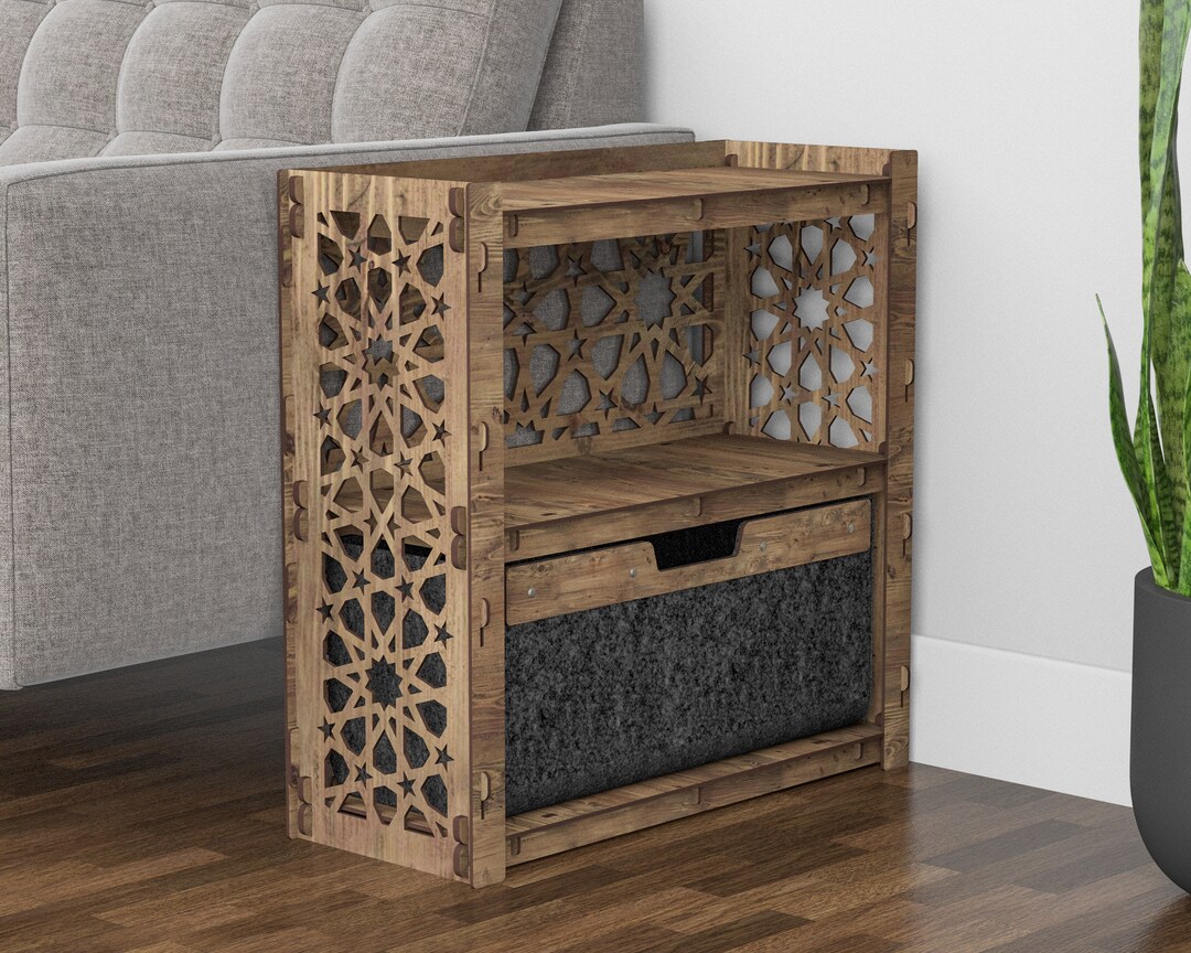 Small Side Table, End Table With Bins, Bookshelf, Bookcase - Etsy