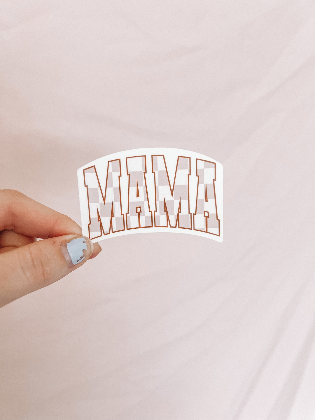 Mama Checkered Varsity Sticker/mom Decal/mama Waterproof Sticker ...