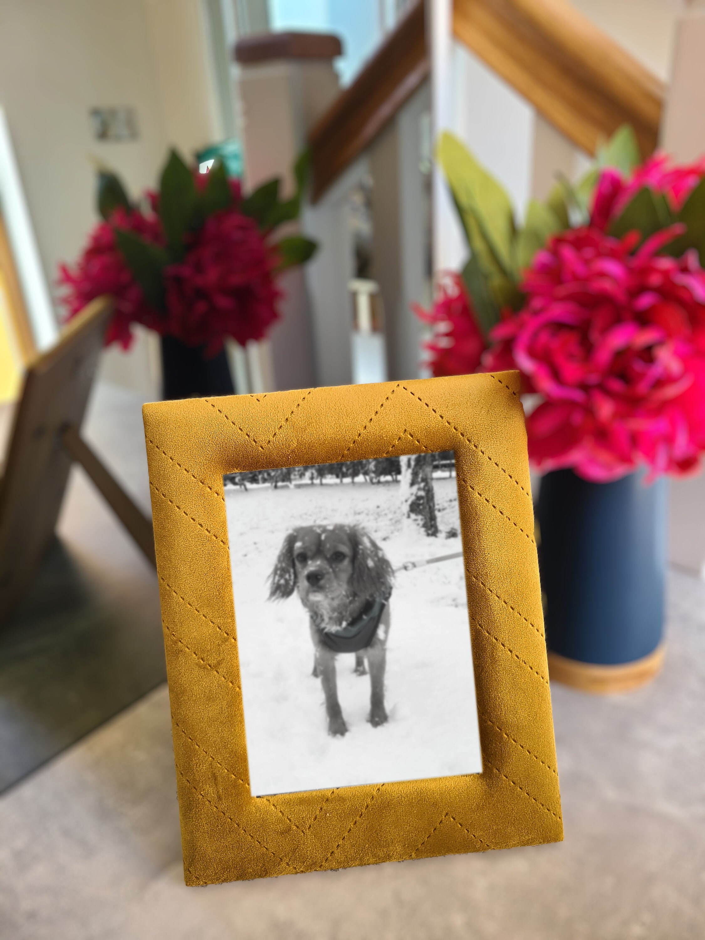 Riley Velvet Photo Frame 5" X 7" in Blue | Picture Frame in Home ...