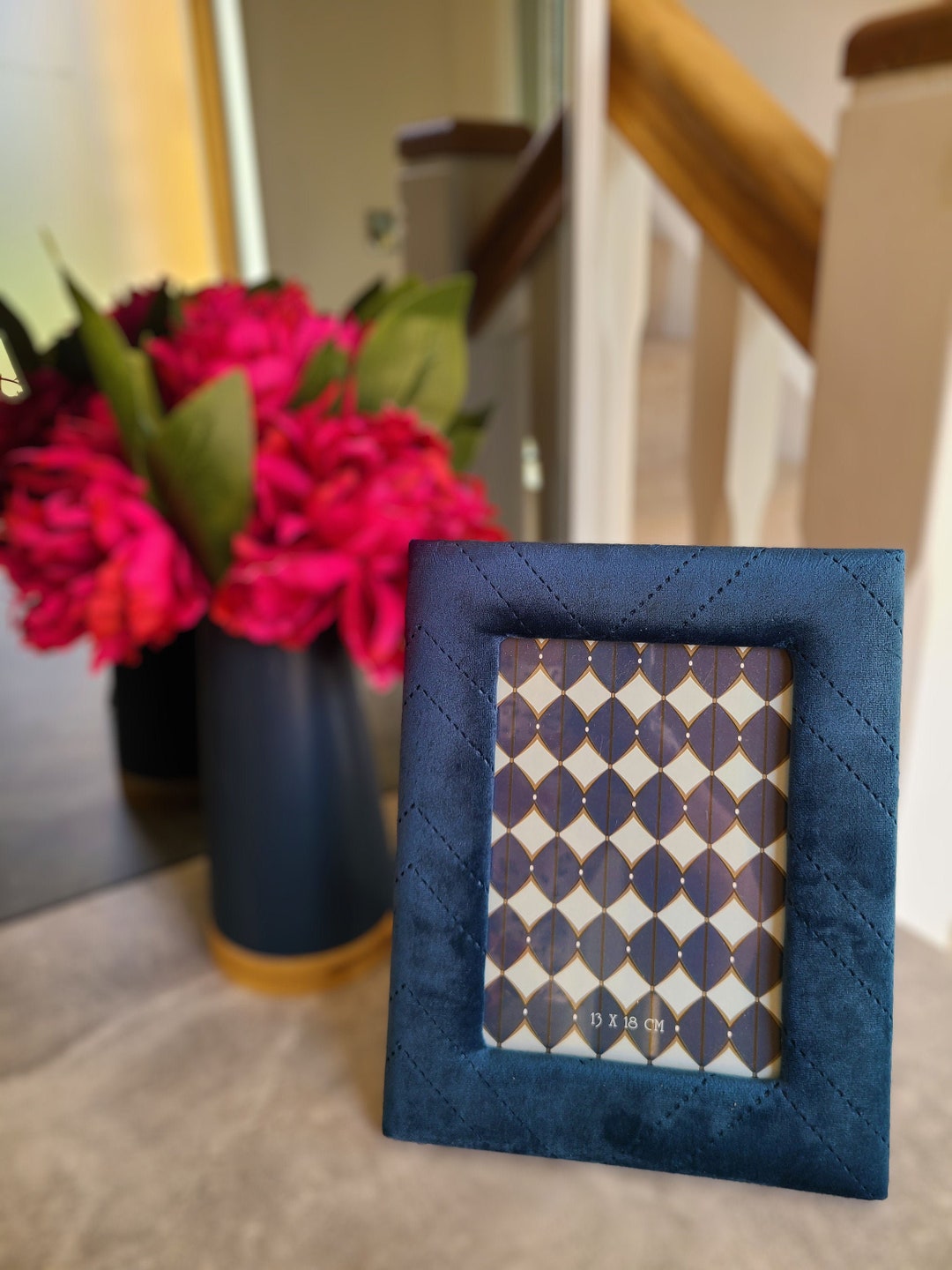 Riley Velvet Photo Frame 5" X 7" in Blue | Picture Frame in Home ...
