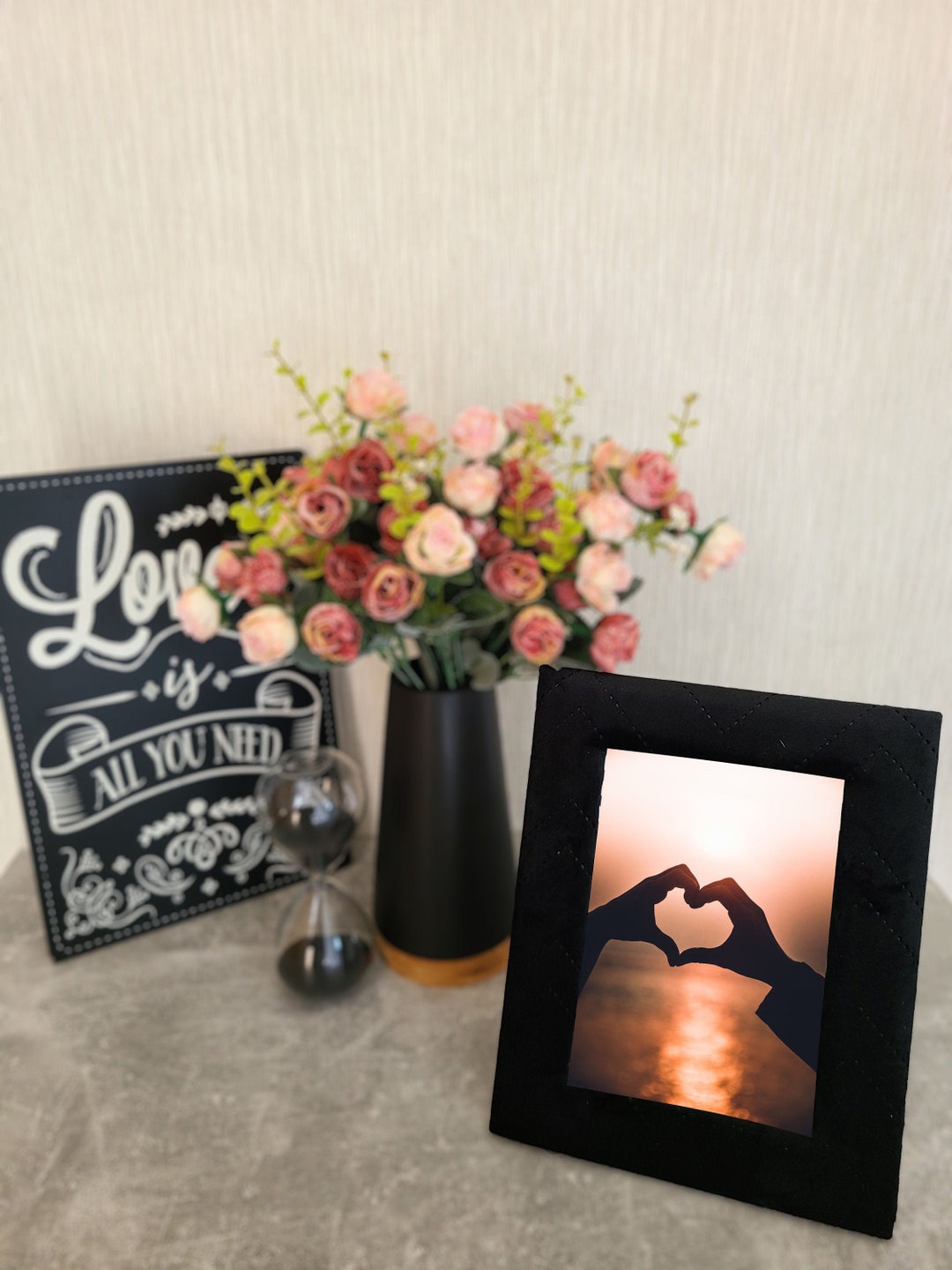 Riley Velvet Photo Frame 5 X 7 in Black Picture Frame in Home ...